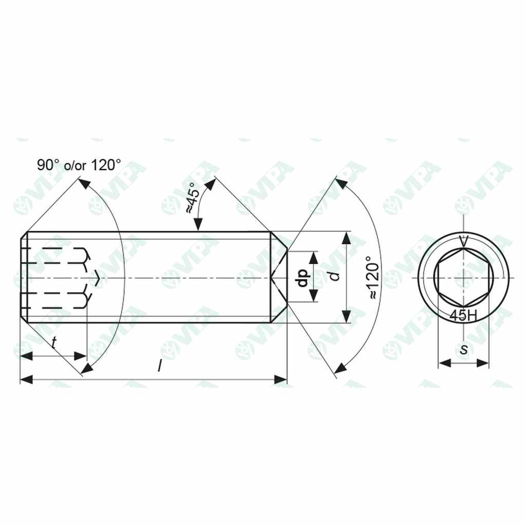 UNI 5929 ISO 4029 DIN 916 sechskant-gewindestifte mit ringschneide