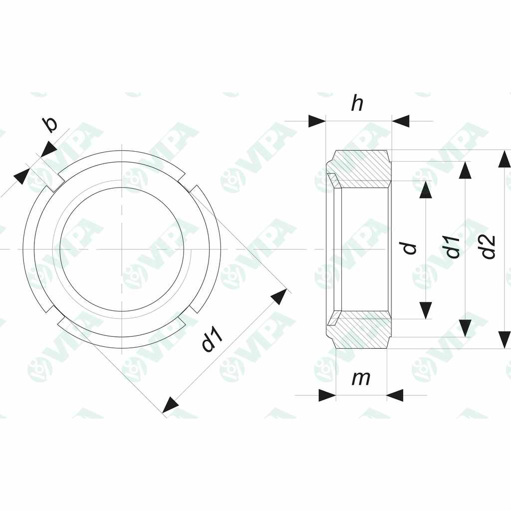 slotted round locking nuts for hook spanner type gp