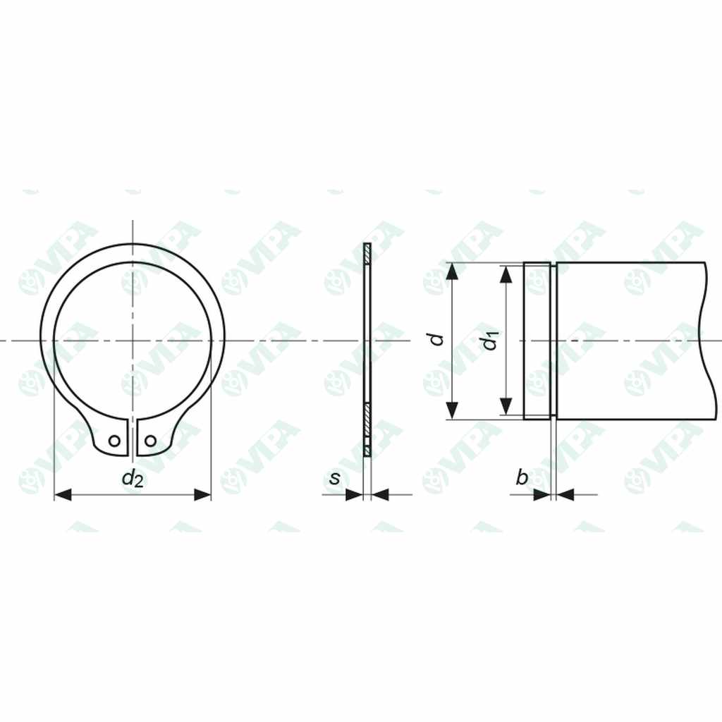 UNI 7436 DIN 471 H reinforced retaining rings for shafts (external)