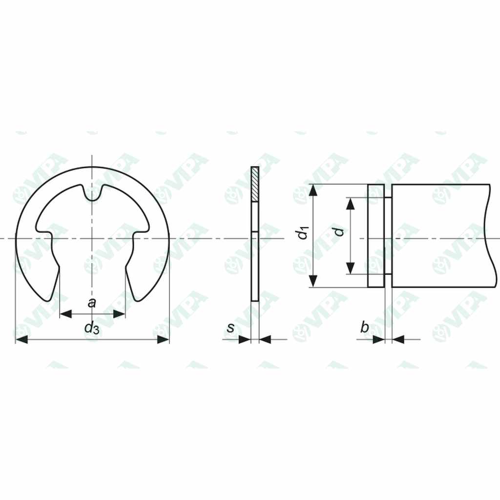 UNI 7434 DIN 6799 radial circlips for shafts