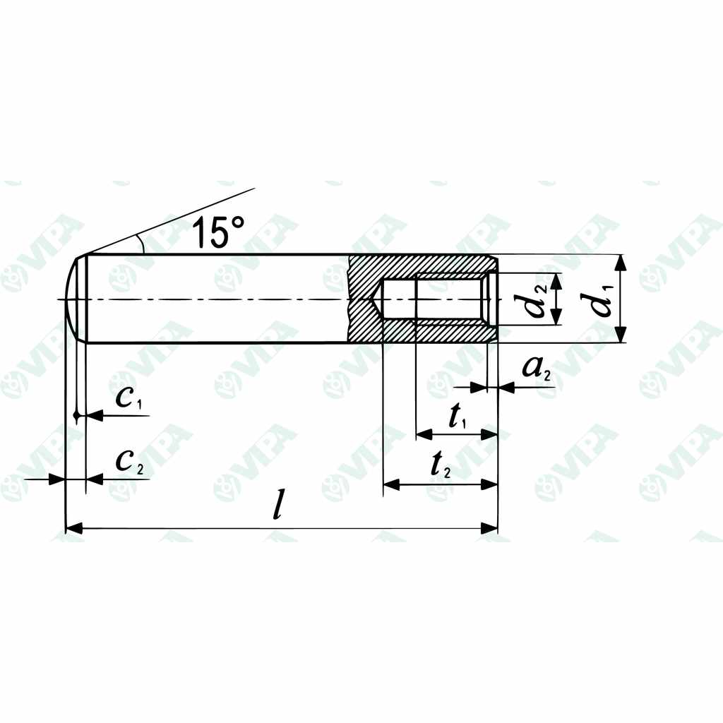 UNI 6364 B ISO 8735 DIN 7979 D Spine cilindriche temprate con foro di ...