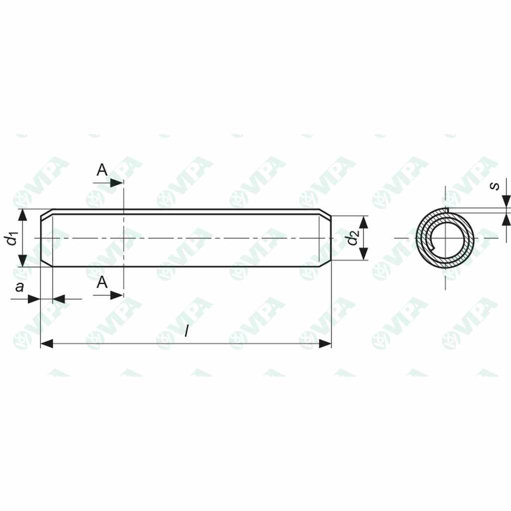 UNI 6876 ISO 8748 DIN 7344 heavy-duty spiral spring pins