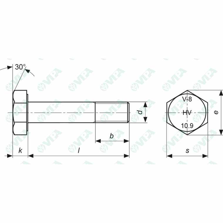 UNI 5712 DIN 6914 hex head screws for steel structures