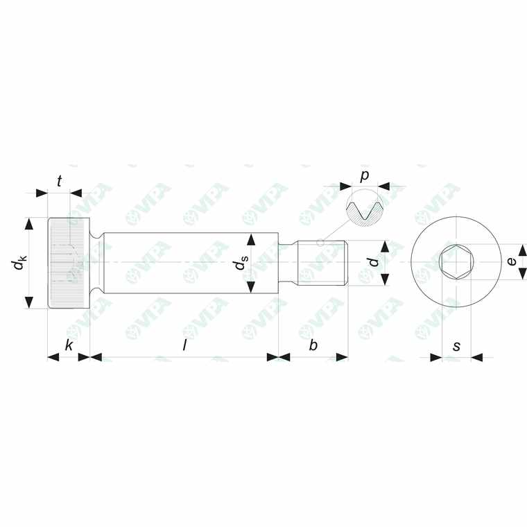 ISO 7379 shoulder screws with collar F9