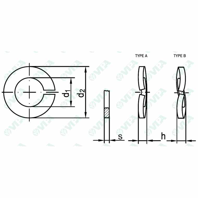 UNI 8839 DIN 128 helical spring washers (grower)