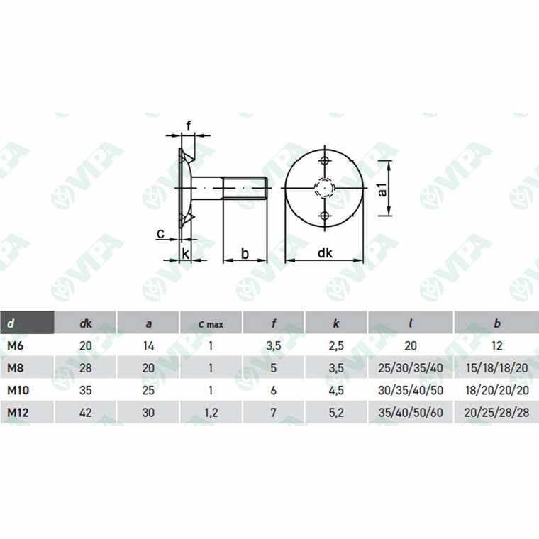 DIN 15237 seating screws