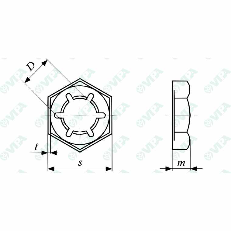 DIN 7967 pal hex self locking counter nuts