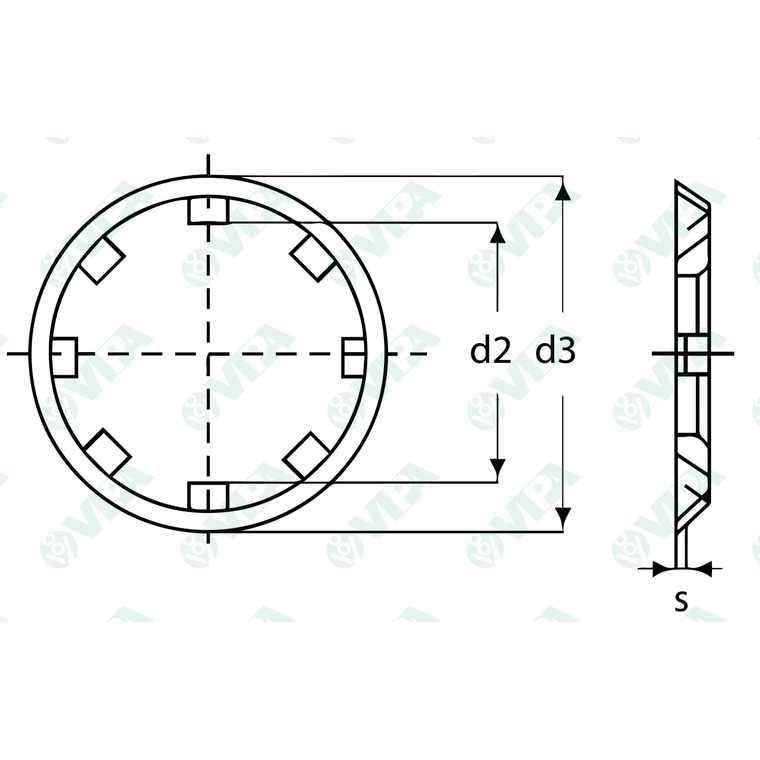 Self-locking retaining rings, ZA type