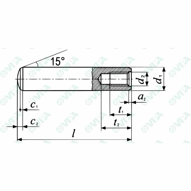 UNI 6364 B ISO 8735 DIN 7979 D tempered dowel pins with internal thread