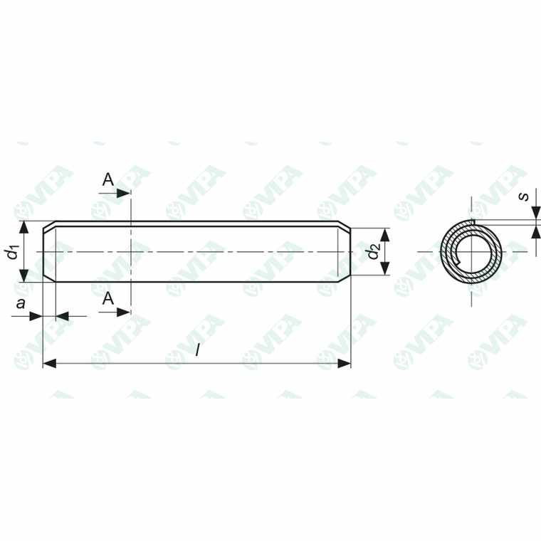 UNI 6876 ISO 8748 DIN 7344 Spine elastiche a spirale pesanti