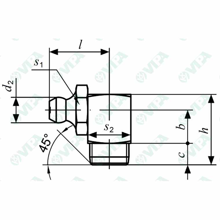 UNI 7663 C DIN 71412 C Ingrassatori a 90°