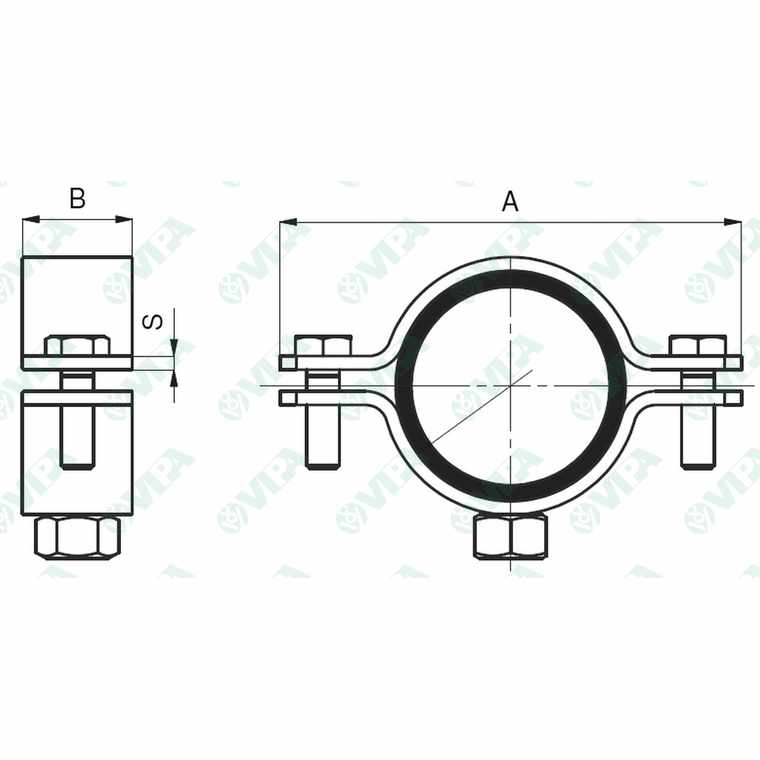 Isophonic stainless steel pipe clamps